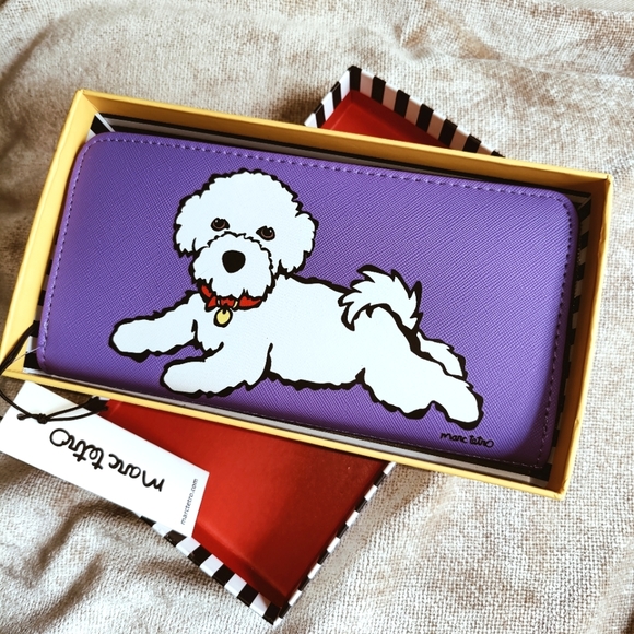 Marc Tetro | Bags | Marc Tetro Bichon Frise Zip Around Wallet Size 8x4x ...